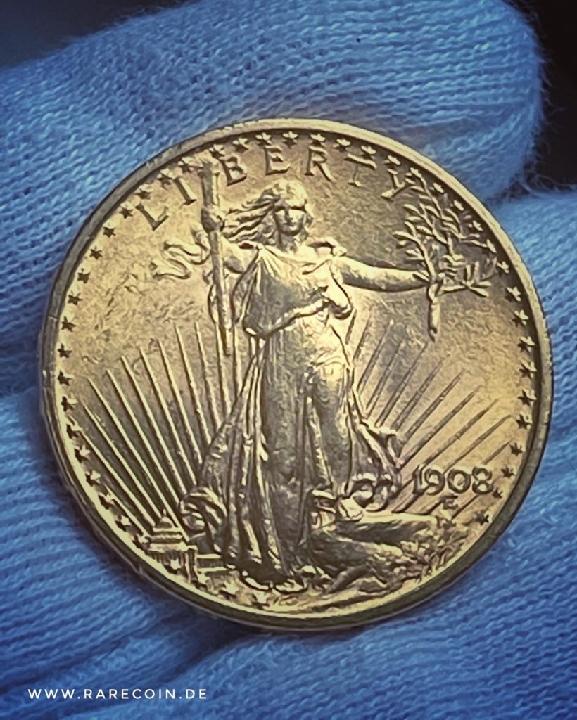 St. Gaudens double eagle 1908 20 dollars - RareCoin