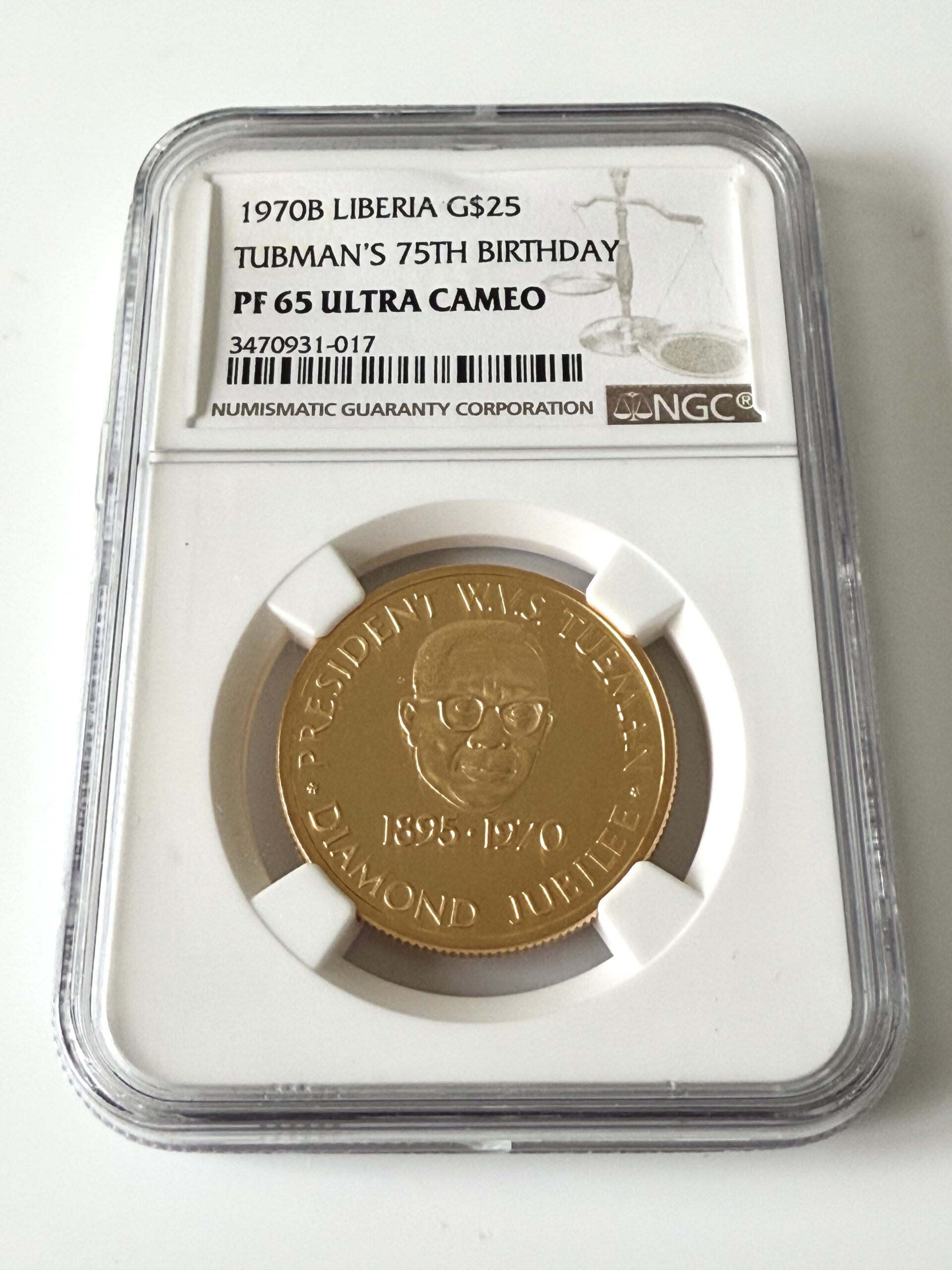 Liberia - 25 Dollar Gold - 1970 B - Tubman