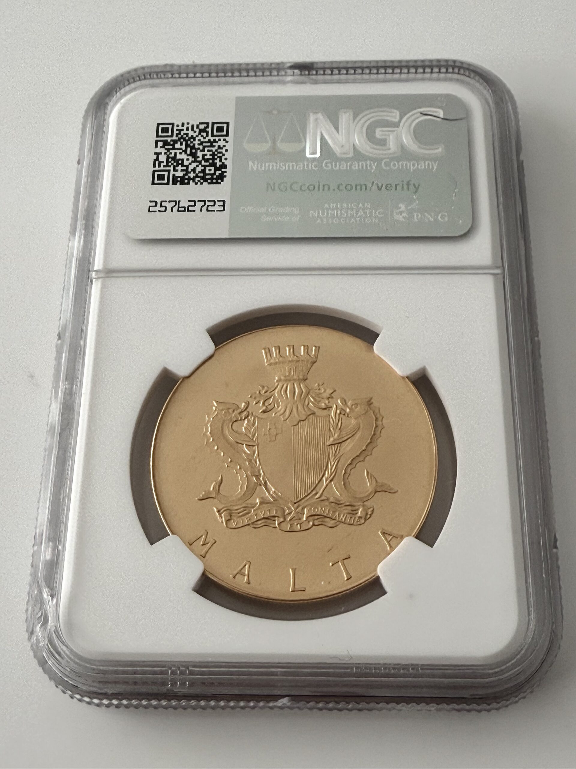 Malta - 1972 - 50 Pounds (Liri) - Statue of Neptune - NGC MS68 - RareCoin
