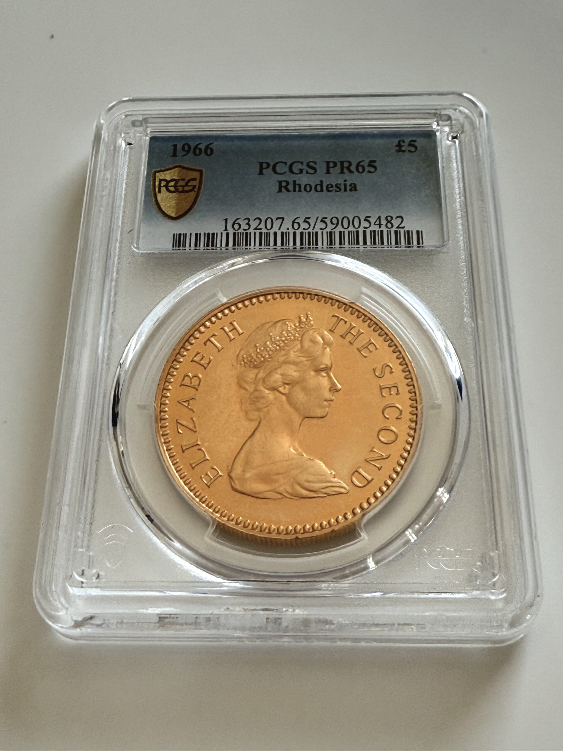 Rhodesia 1966 5 Pound Gold Proof – PCGS PR65