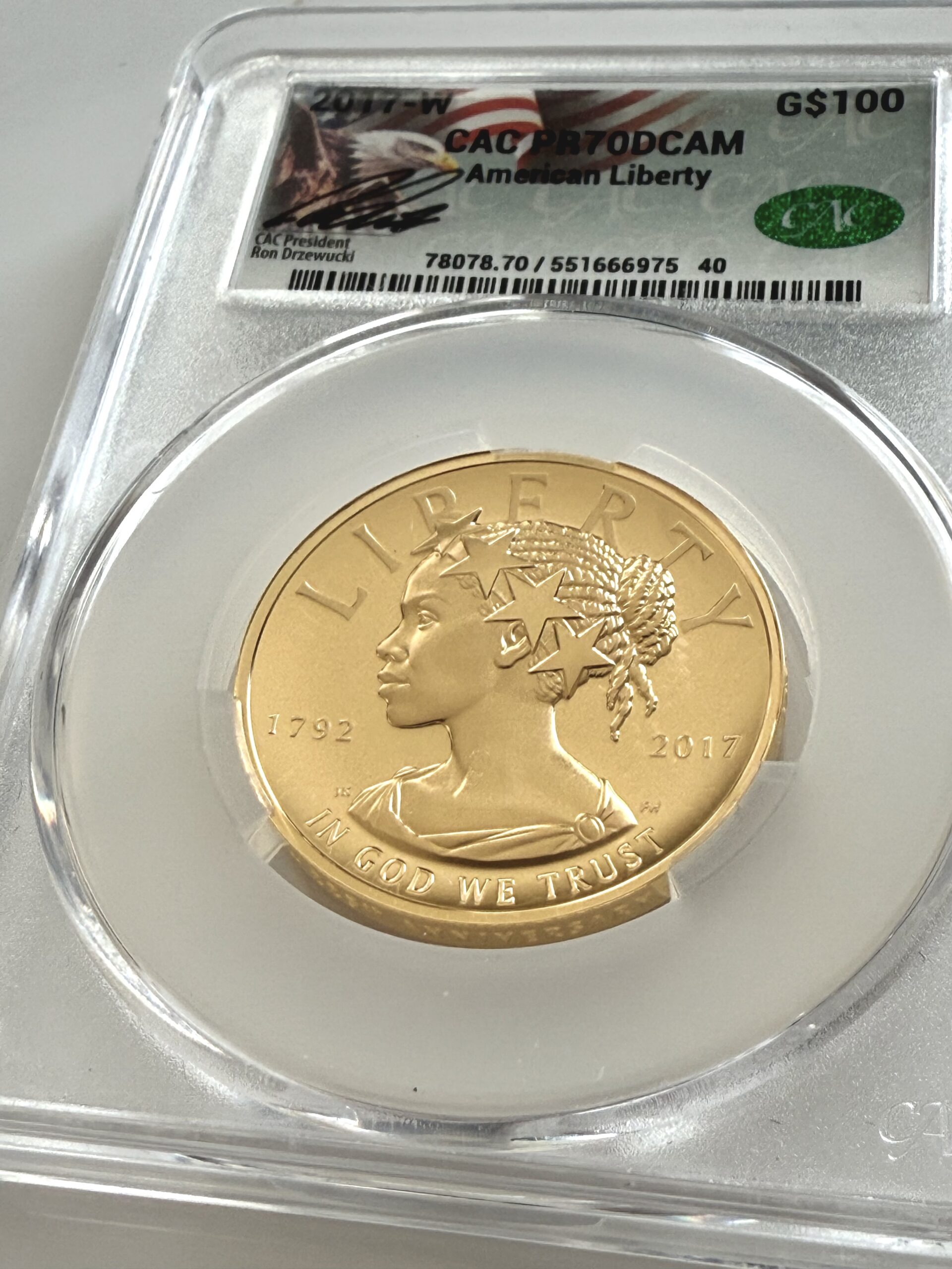 Lady Liberty - 2017 - CAC - Label Ron Drzewucki