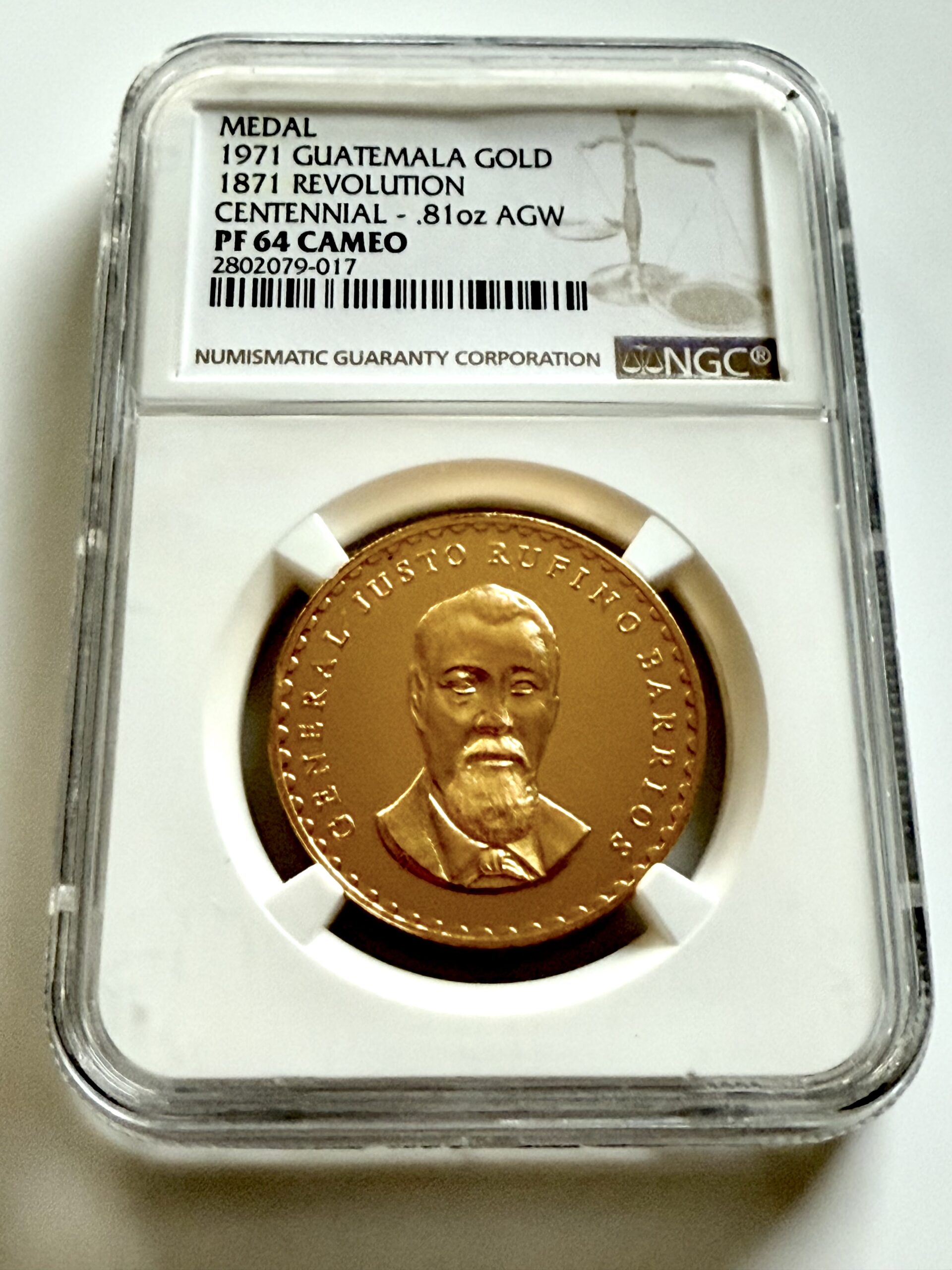 Guatemala - 1971 - Revolution Centenary - Gold - Proof