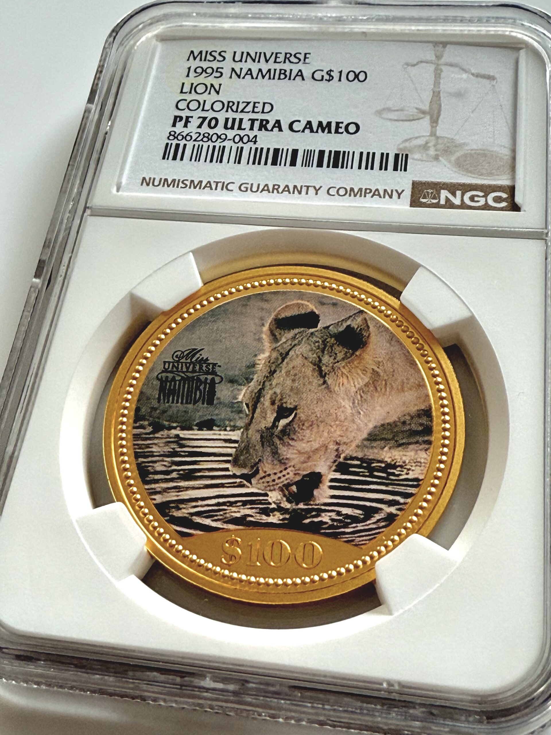 Namibia - 1995 - 100 dollari - Miss Universo Leone