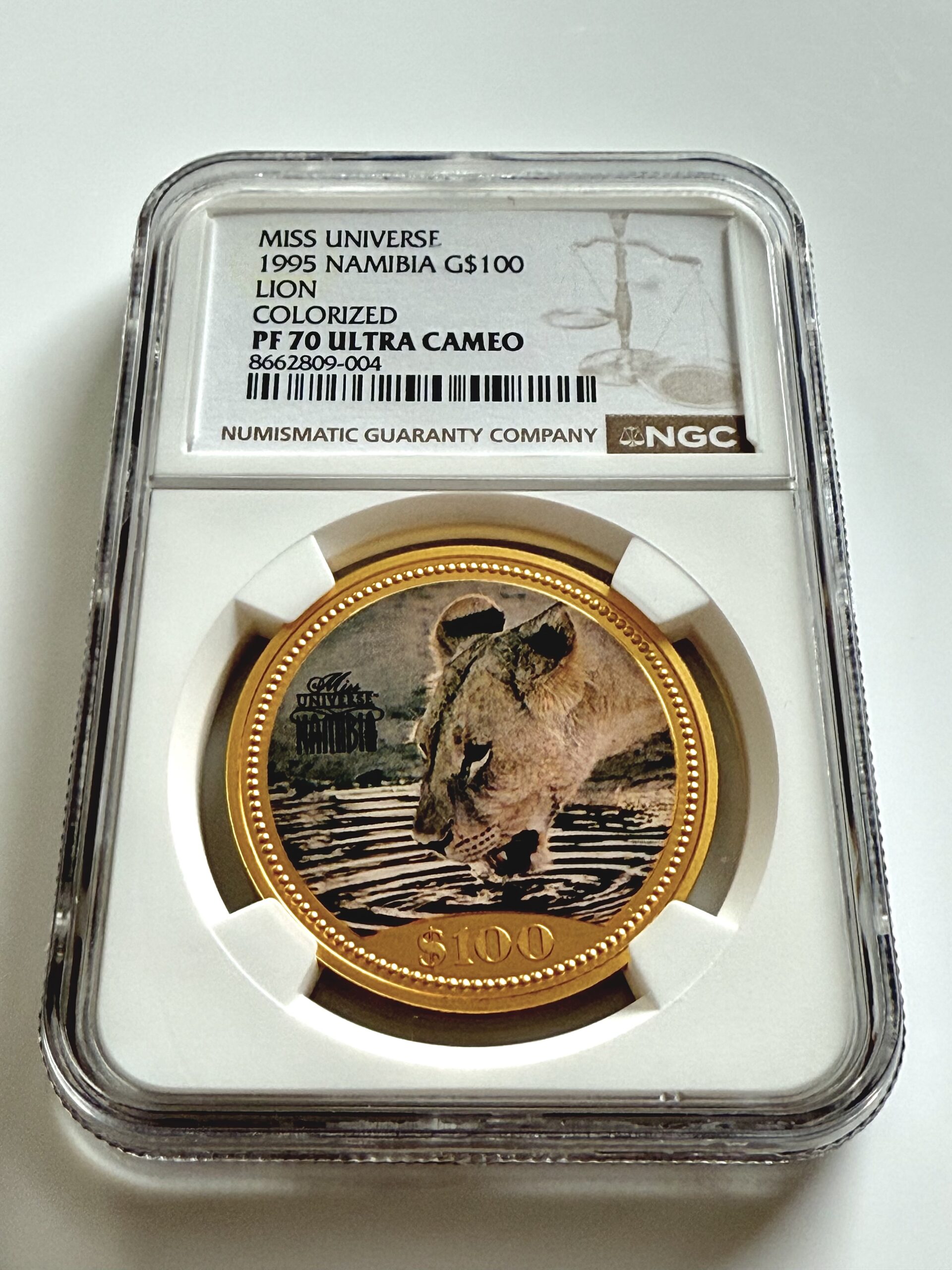 Namibia - 1995 - 100 dollari - Miss Universo Leone