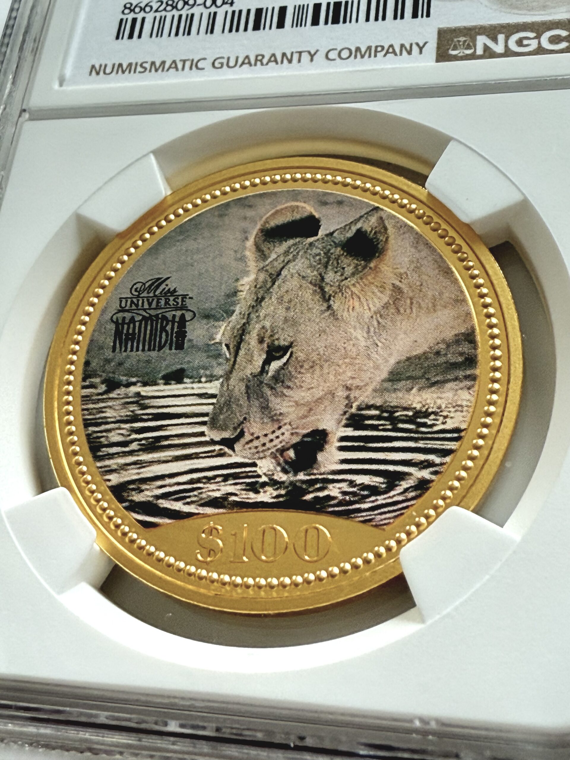 Namibia - 1995 - 100 dollari - Miss Universo Leone