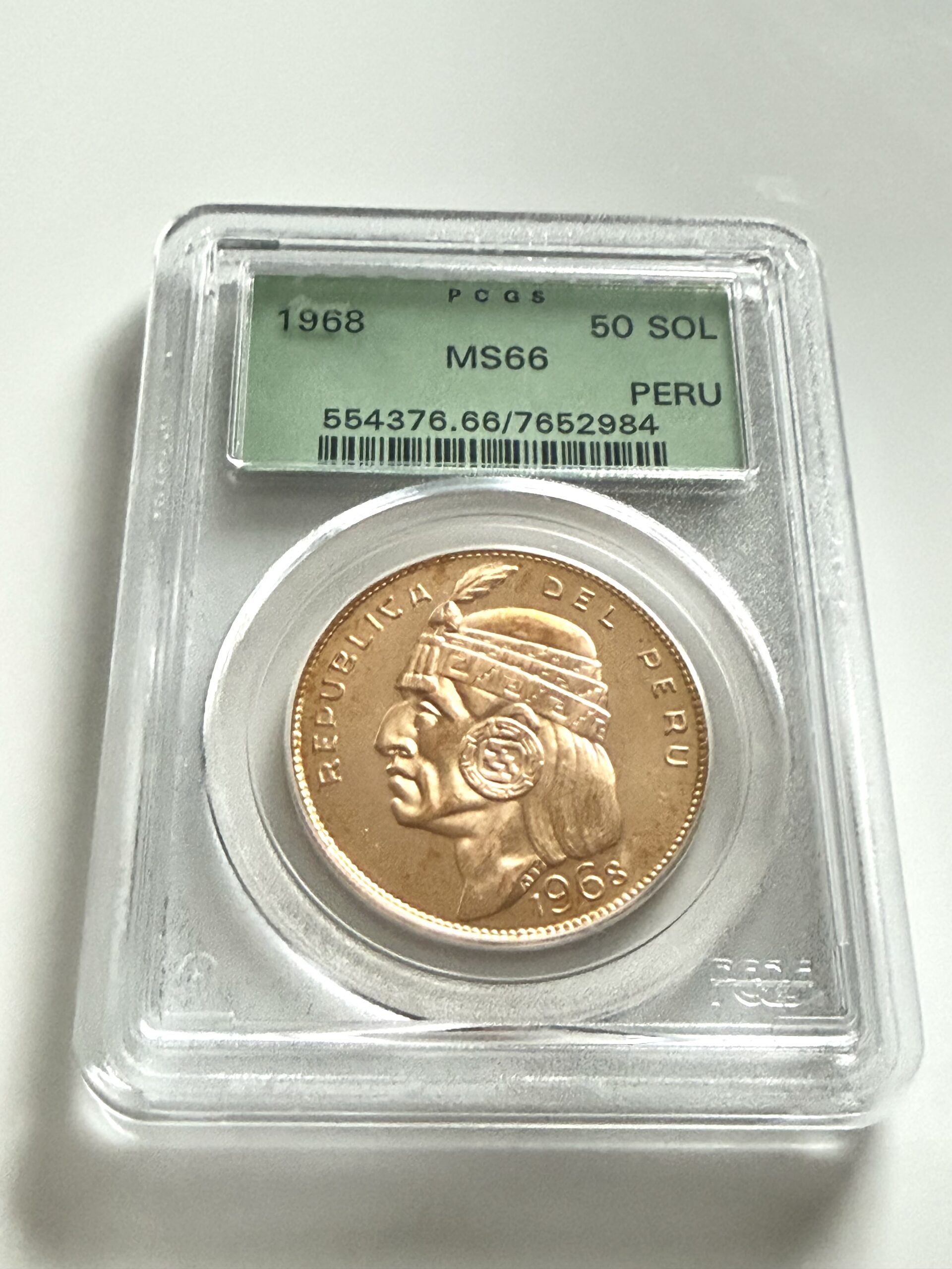 Perú - 1968 - 50 Soles - Cabeza de Inca - PCGS - Fecha Clave